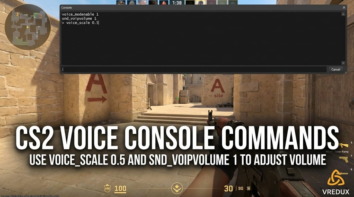 Command to hear comms in CS2 (CS:GO): voice enable, chat volume scale ...